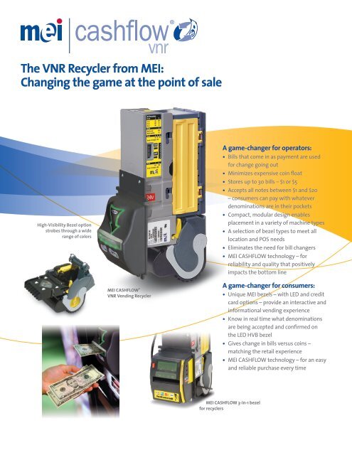 MEI CASHFLOWÂ®Series 2000 VNR Vending Recycler