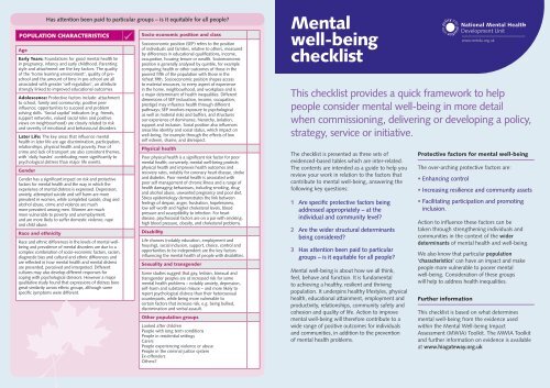 Mental Health Checklist