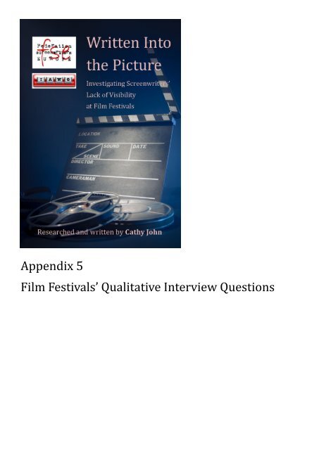 Appendix 5 Film Festivals' Qualitative Interview Questions