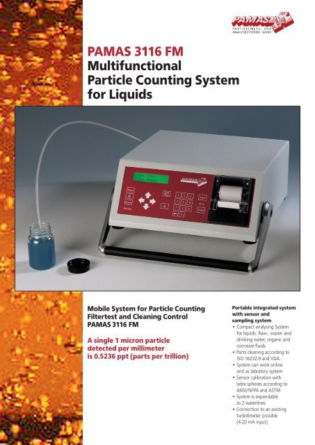 PAMAS 3116 FM Multifunctional Particle Counting ... - Importecnical