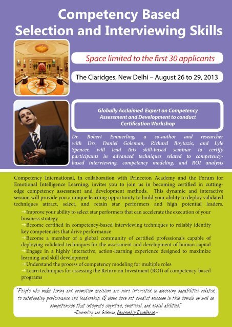 Competency Based Selection and Interviewing Skills