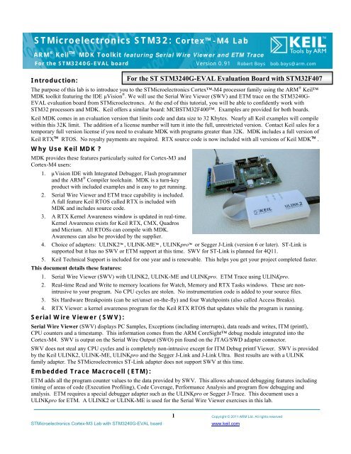 STMicroelectronics STM32: Cortex™-M4 Lab - Arm