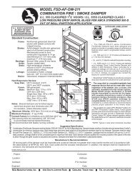 FIRE DAMPER SIZE CHART - NCA Manufacturing