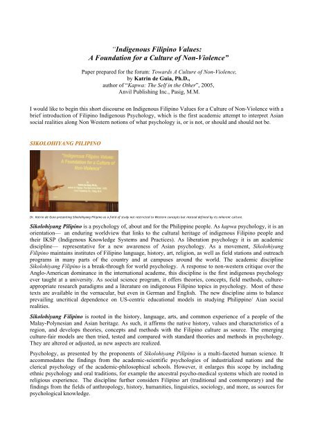 â Indigenous Filipino Values: - Ethnic Filipinos, Indigenous & Tribal ...