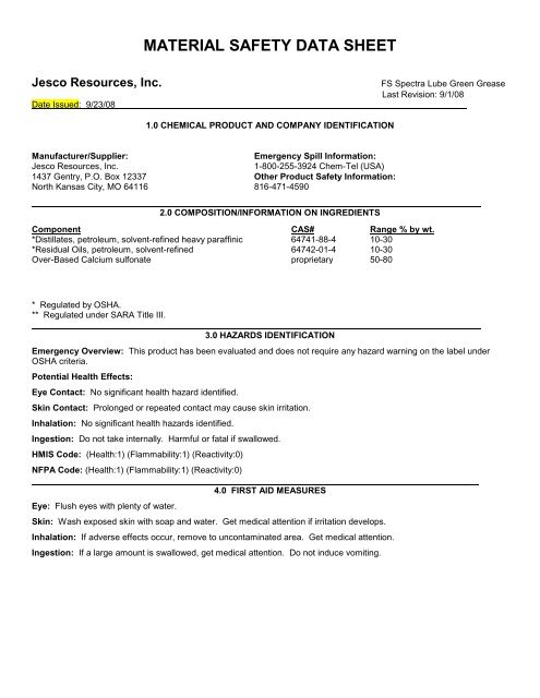 FS Spectra Lube Green Grease MSDS.pdf - GoFurtherWithFS