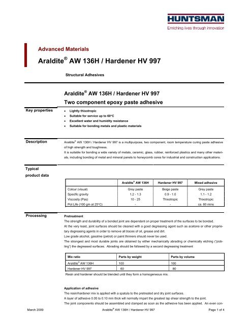 Araldite AW 136H / Hardener HV 997 - DanLube