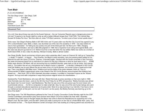 Tom Blair - Signonsandiego....