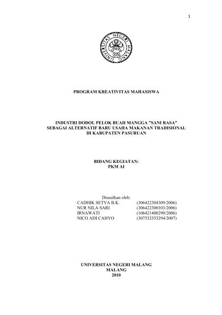 PDF: PKM-AI-10-UM-Cadhik-Industri Dodol Pelok - Kemahasiswaan ...