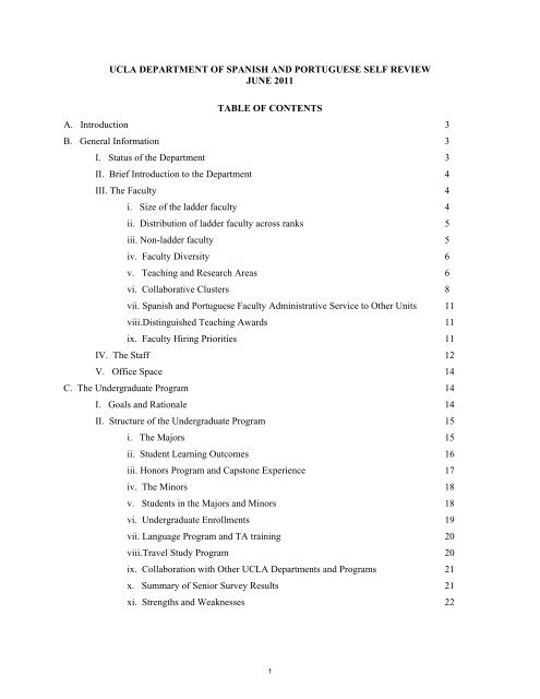 Departmental Self Review - UCLA Academic Senate