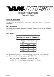 MAKE-UP TORQUE VALUES Tubing and Casing - VAM Services