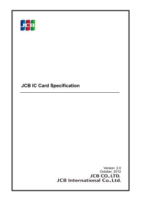 JCB IC Card Specification - JCB Brand Partner