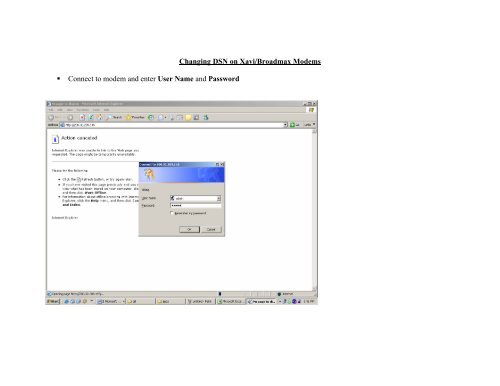 Changing DSN on Xavi/Broadmax Modems Connect to modem and ...
