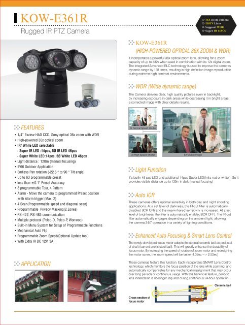 KOW Pan Tilt Zoom IR Camera Specification.pdf - Veid.net