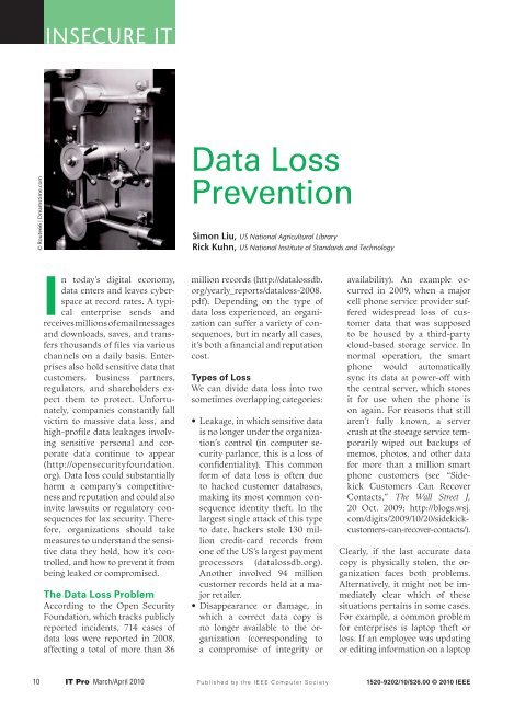 Data Loss Prevention - Computer Security Resource Center - NIST