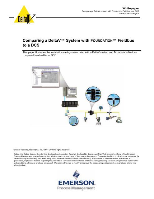 Comparing a DeltaV™ System with FOUNDATION™ Fieldbus