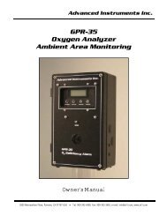 GPR-2500 S Oxygen Analyzer - Advanced Instruments Inc.