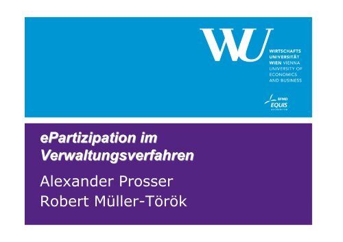 Vortrag von Univ.-Prof. Dr. Alexander Prosser
