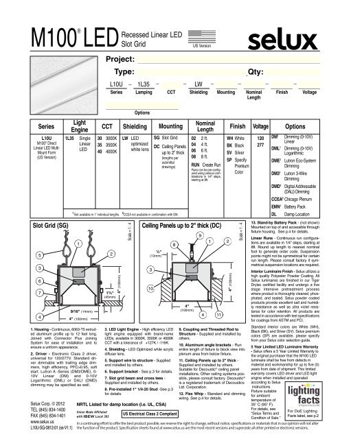 M100 LED Recessed Linear LED Slot Grid [L10-SG] selux.us