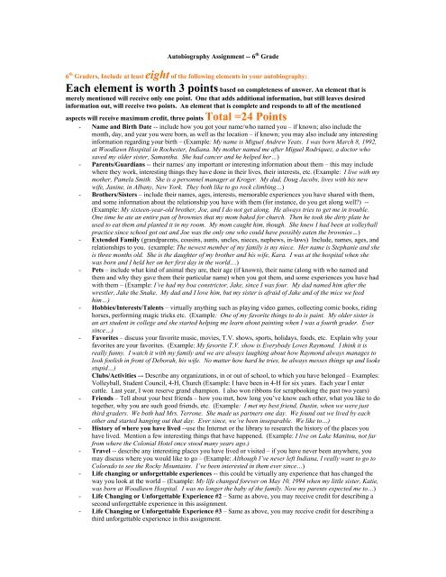 Autobiography Examples For College Students