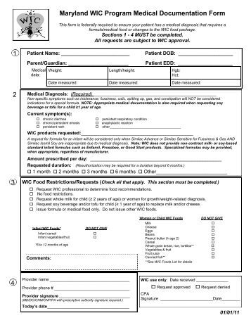 Florida WIC Program Medical Referral Form