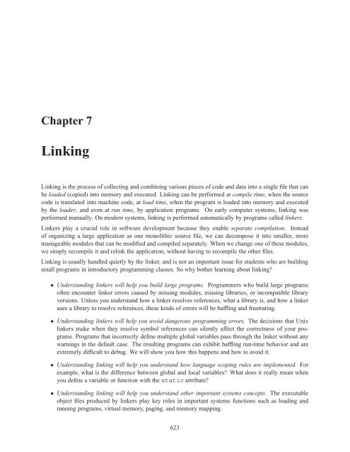 Chapter 7 Linking - Computer Systems: A Programmer's Perspective