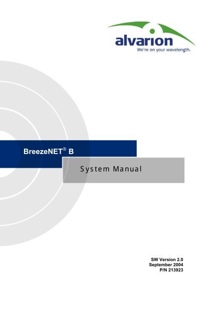 BreezeNET B System Manual - Alvarion
