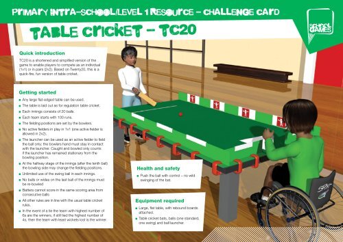 table cricket - tc20 - School Games