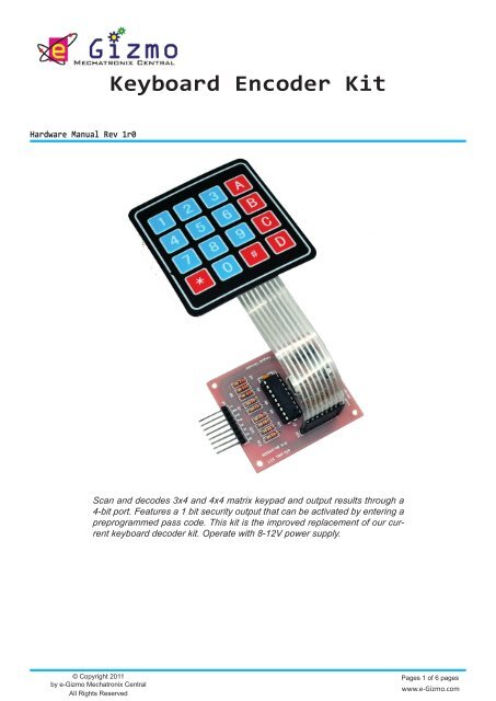 keypad encoder kit.pdf - E-Gizmo