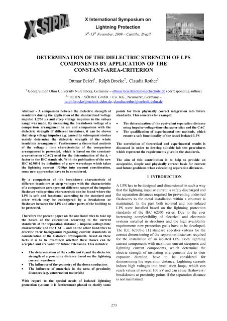 determination of the dielectric strength of lps components by ...