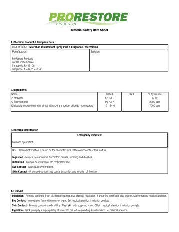 Microban Germicidal Cleaner Extended Label - ProRestore Products