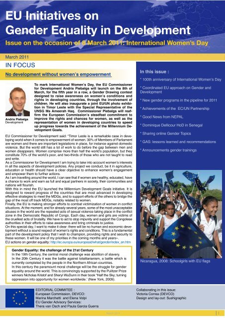 EU Initiatives on Gender Equality in Development - Capacity4Dev