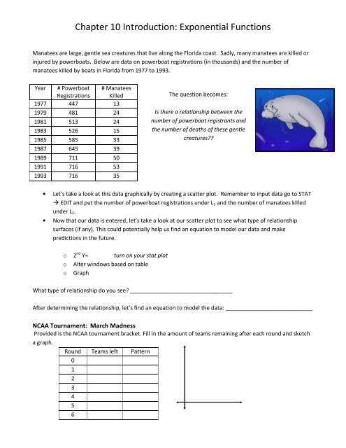 Chapter 10 Introduction: Exponential Functions Chapter 10 Introduction: Exponential Functions