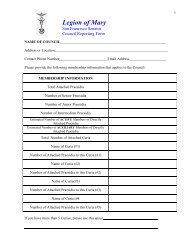 THE LEGION OF MARY - PRAESIDIUM - PRESIDENT'S WORKSHEET