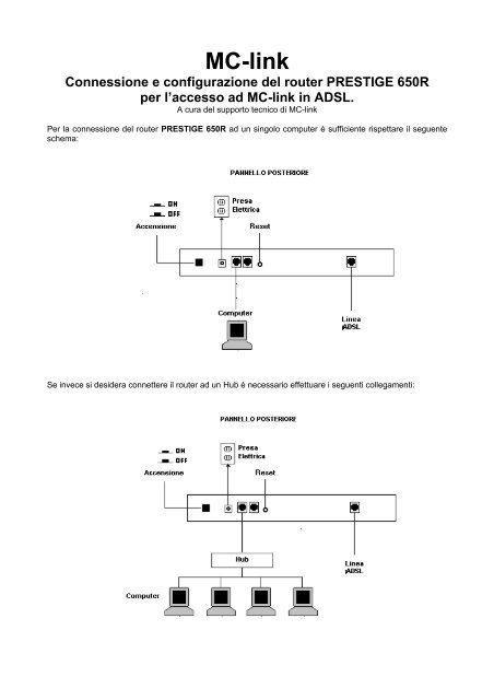 Configurazione del router - Mc-link