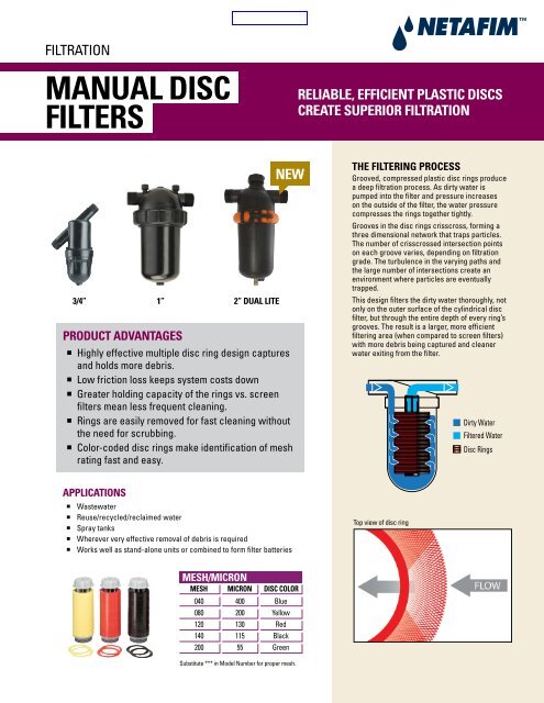 Netafim - Manual Disc Filters Guide - Colorfil