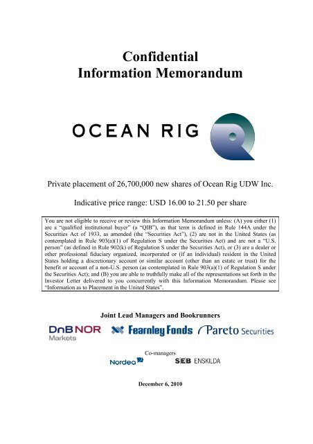 Information Memorandum