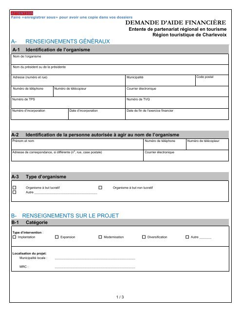 formulaire de demande d'aide financière-EPRT de Charlevoix ...