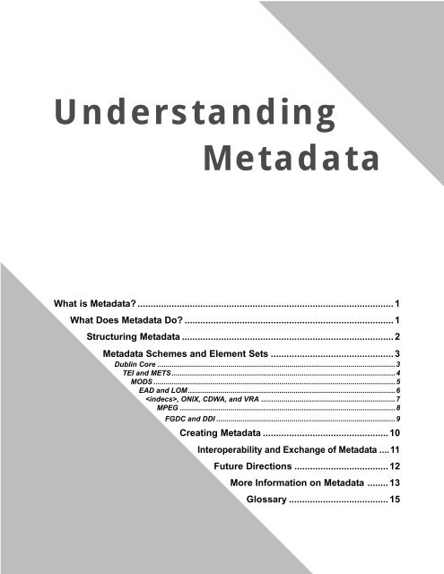 Understanding Metadata - NISO
