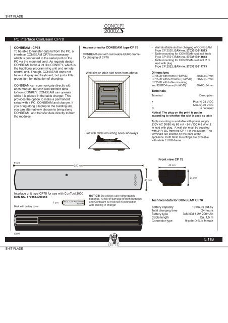 PC interface ConBeam CP78