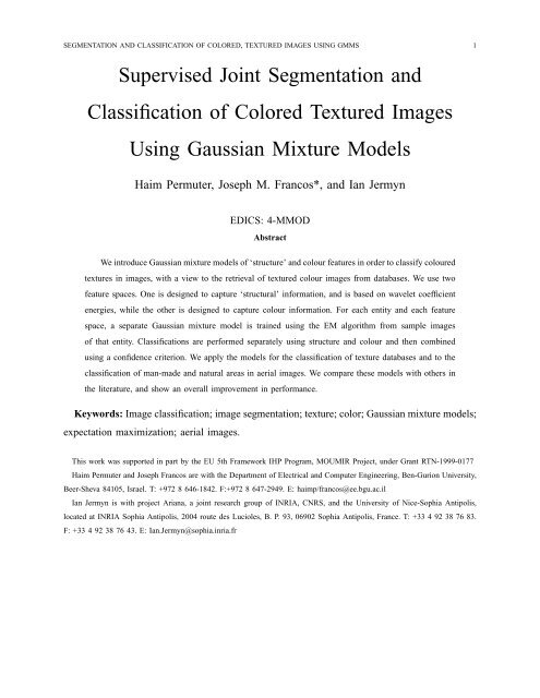 Supervised Joint Segmentation And Classification Of Colored