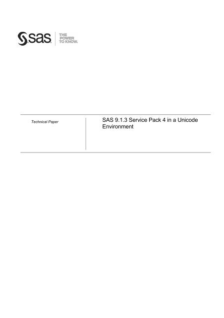 SAS 9 13 Unicode Environment