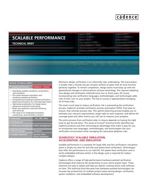 SCALABLE PERFORMANCE - Cadence - Cadence Design Systems