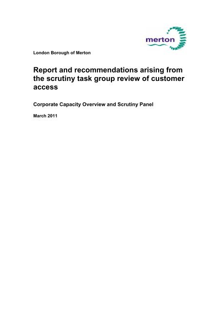Report and recommendations arising from the ... - Merton Council