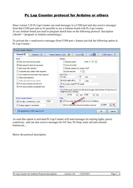 Pc Lap Counter protocol for Arduino or others