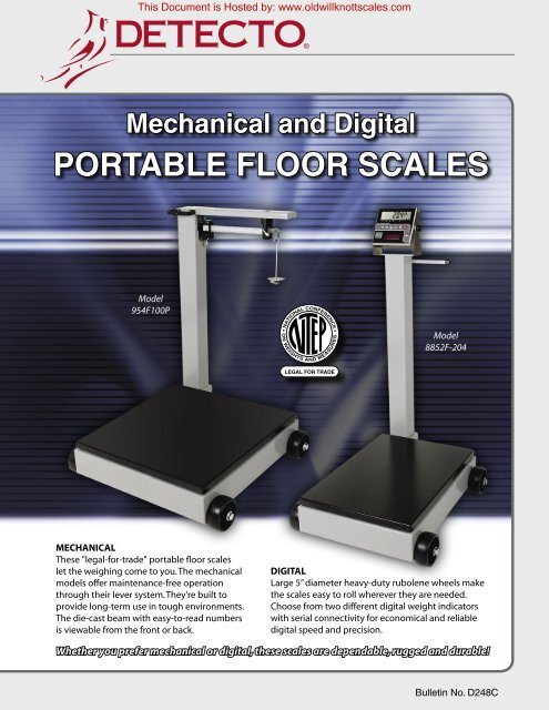 detecto portable floor scales - Scale Manuals