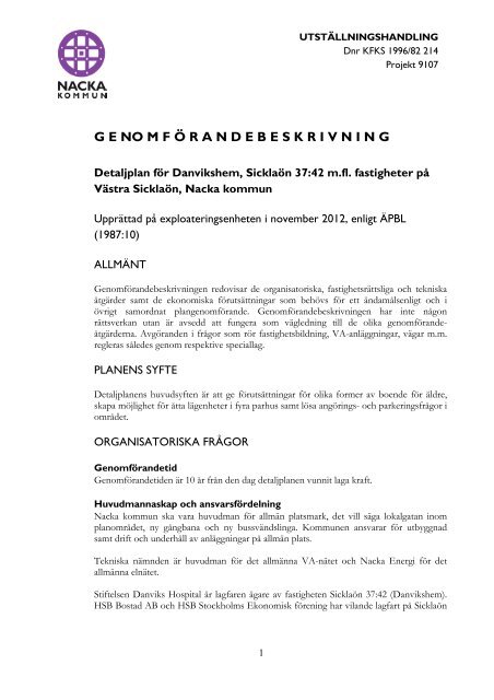 Detaljplan fÃ¶r Danvikshem - Nacka kommun