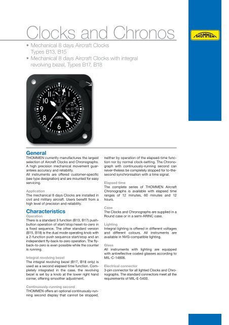 mechanical 8 days clocks types b13,b15,b17,b18 - Instrument Tech