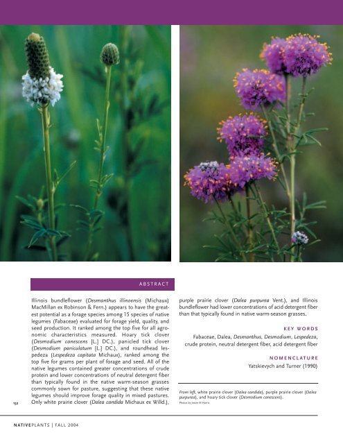 Evaluation of Native Legume Species for Forage Yield, Quality, and ...