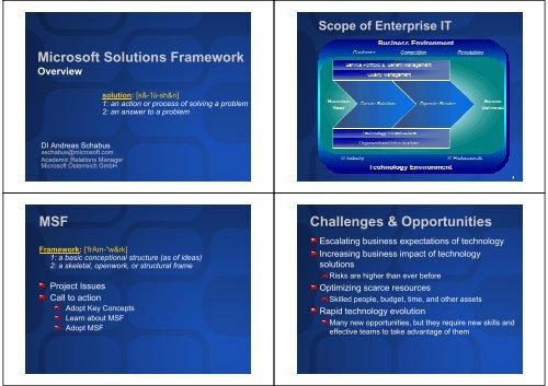 Microsoft Solutions Framework MSF (Microsoft Solution Framework)