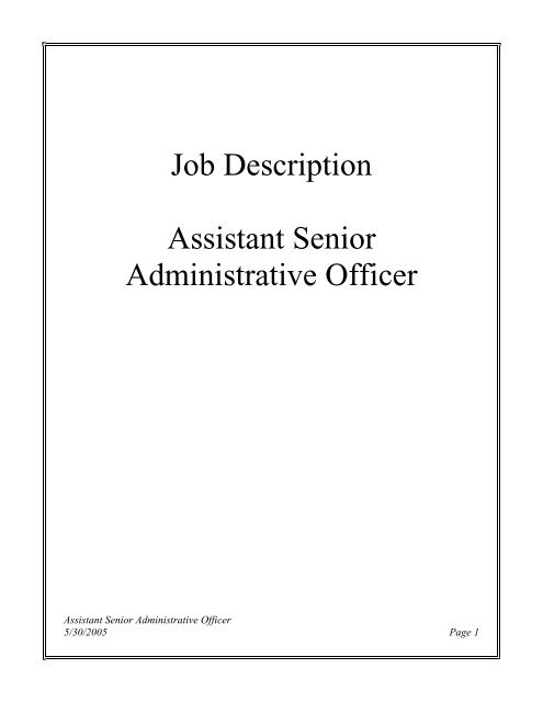 Job Description Assistant Senior Administrative Officer job-description-assistant-senior-administrative-officer